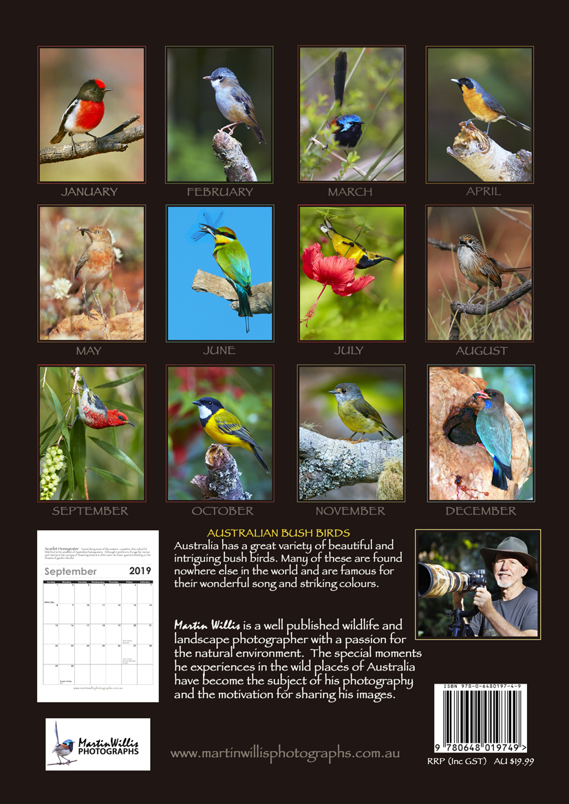 Buy Australian Birds & Parrots Calendars Online - Martin Willis Photographs
