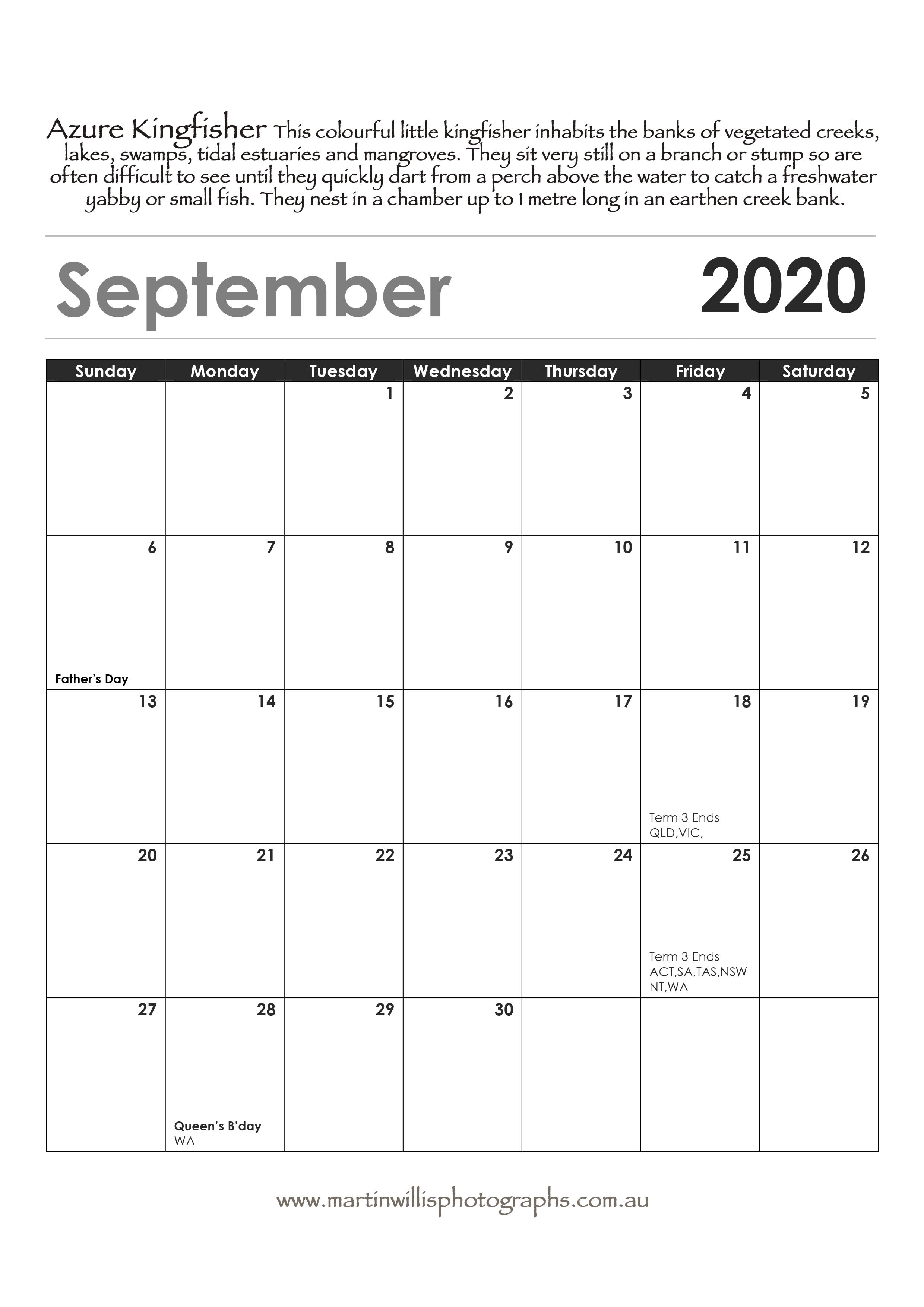 Buy Australian Birds & Parrots Calendars Online - Martin Willis Photographs