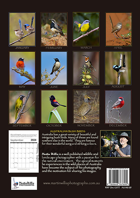 Buy Australian Birds & Parrots Calendars Online - Martin Willis Photographs