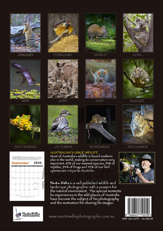 Buy Australian Birds & Parrots Calendars Online - Martin Willis Photographs